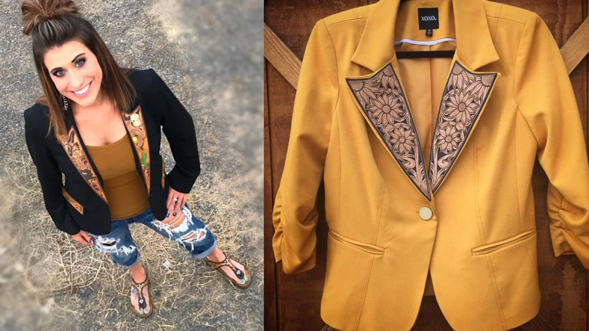 Business Meetings Get Western With Tooled Leather Blazers