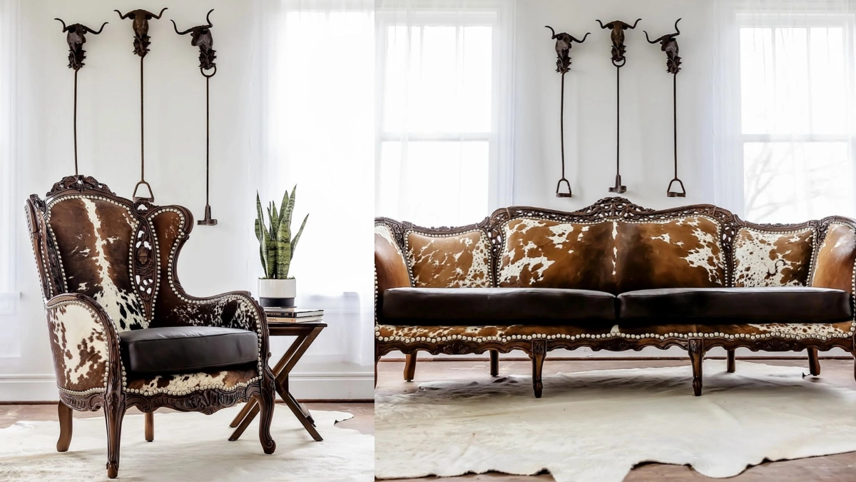 We Love This Classy Cowhide Set From Desert Canary Design