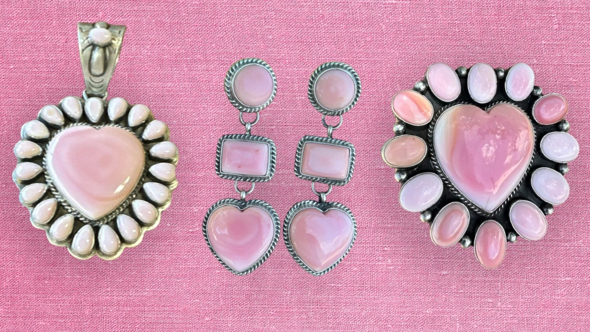 Fall In Love With Pink Conch Navajo Heart Jewelry
