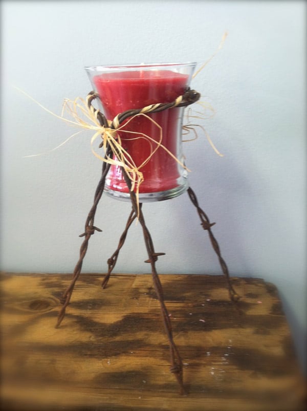 Barbed Wire DIY Candle Holders - Cowgirl Magazine|Barbed Wire DIY ...