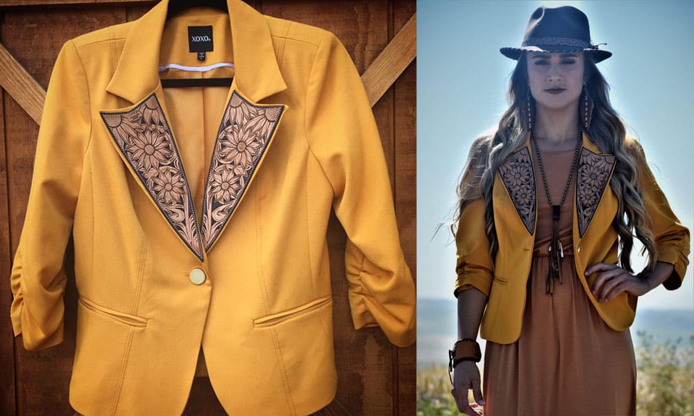Business Meetings Get Western With Tooled Leather Blazers