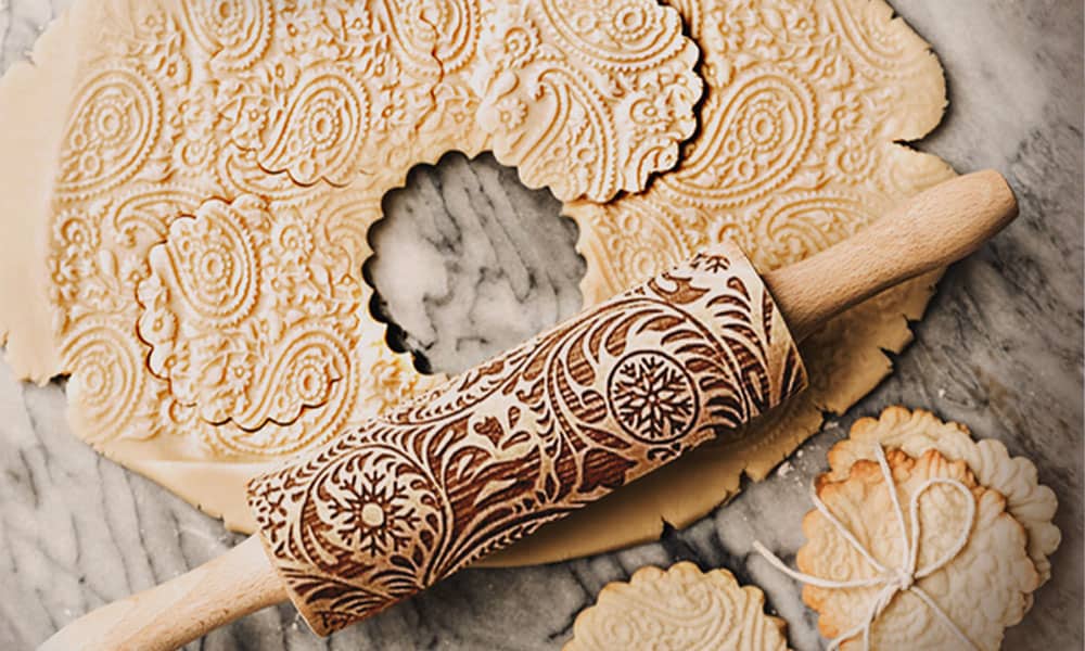 Embossed Decorative Rolling Pin For The Baker In You