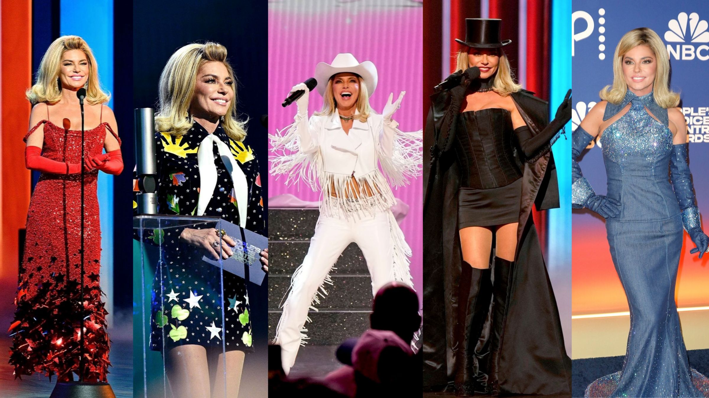 The Many Looks Of Shania Twain At The People’s Choice Country Awards