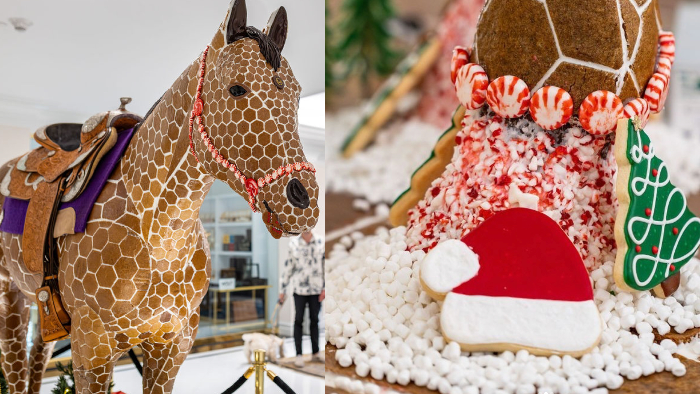 A Full-Size Gingerbread Horse Display