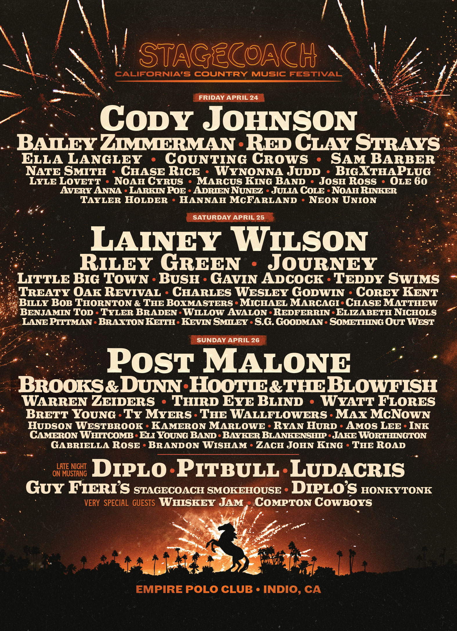 Stagecoach 2026 Lineup: Cody Johnson, Lainey Wilson, Post Malone To ...